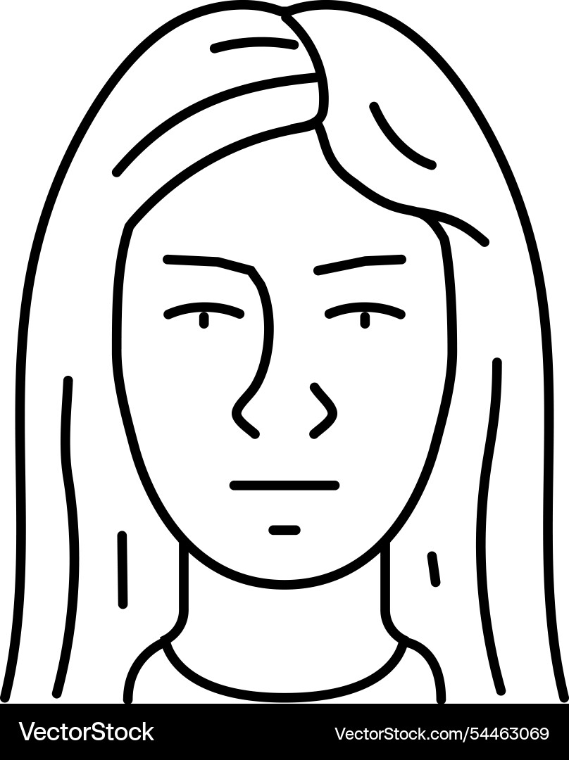 Determination woman expression line icon Vector Image