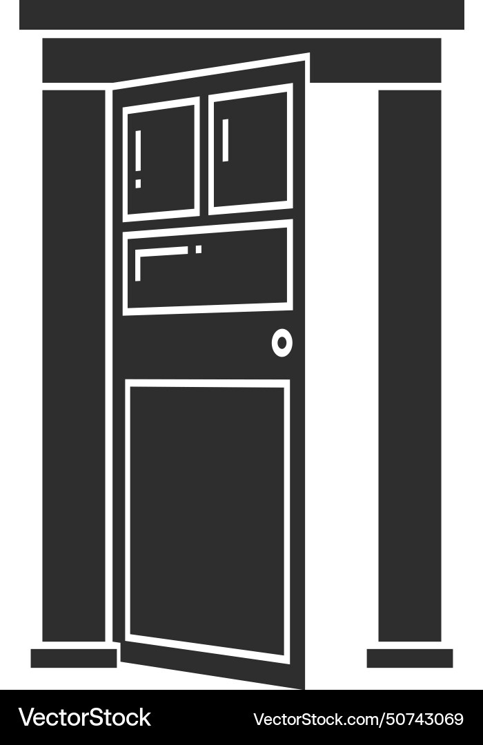 Front door in classic style open doorway Vector Image