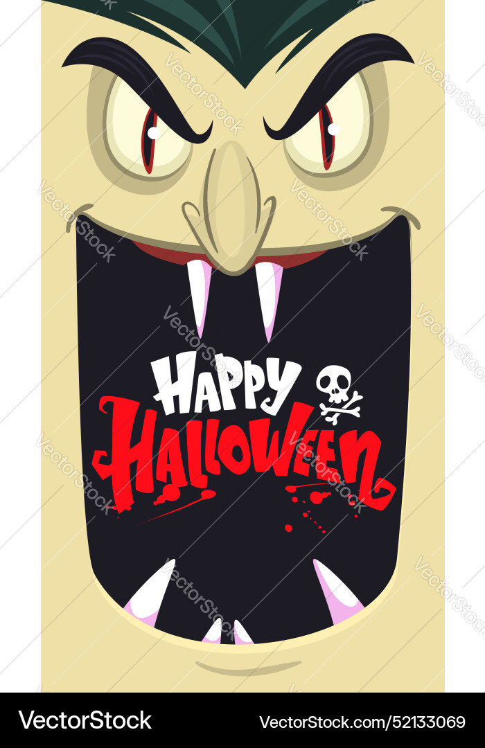 Funny cartoon vampire character design with big Vector Image