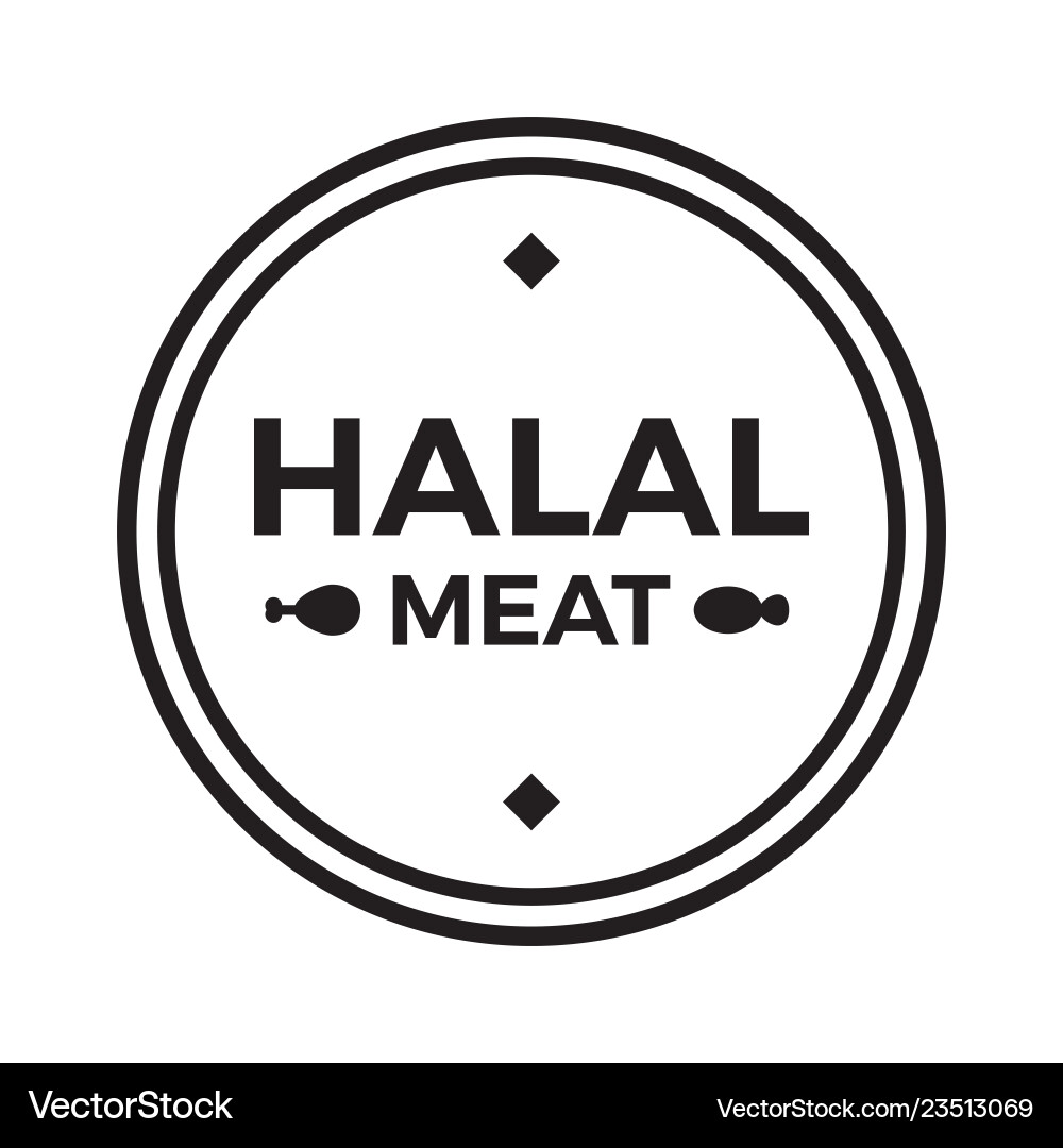 Halal Meat Logo Halal Food Sign, Label. Vector Stock Illustration