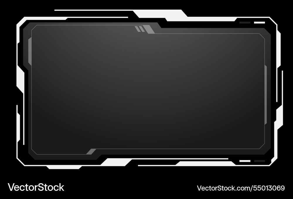 Hud frames white grey user interface elements Vector Image