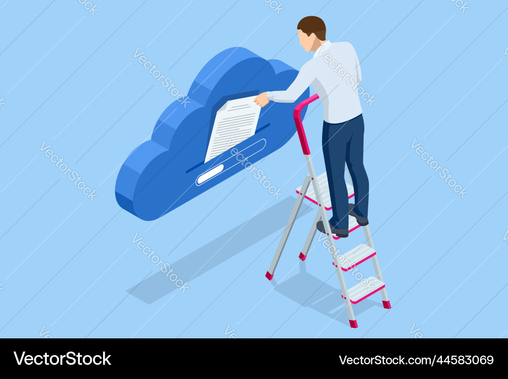 Isometric email notification concept message Vector Image