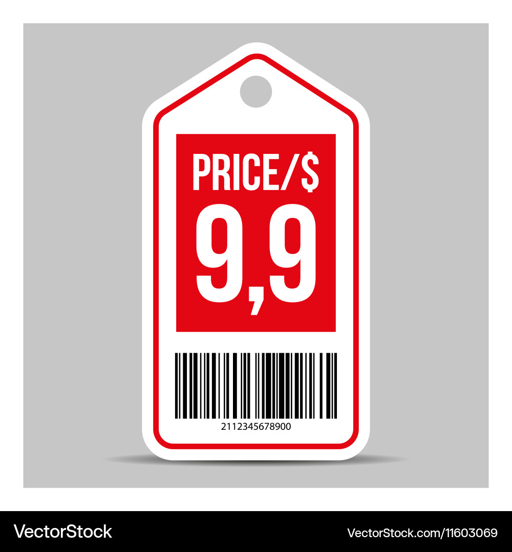 Price tag red Royalty Free Vector Image - VectorStock
