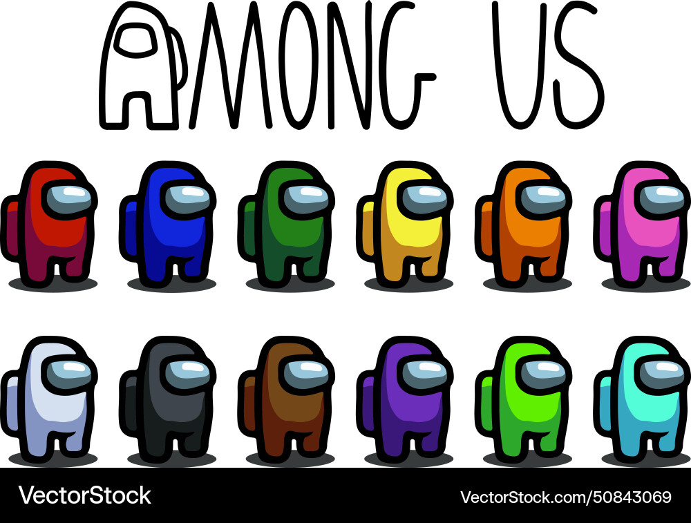 Set of colored astronaut characters from Vector Image