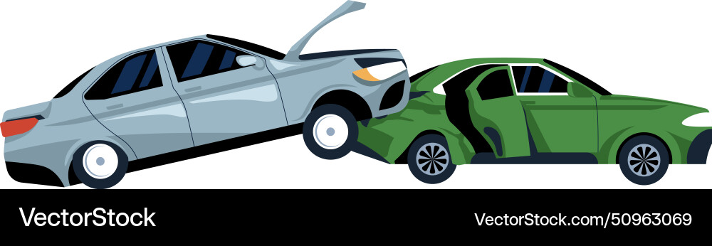 Side impact car collision scene Royalty Free Vector Image