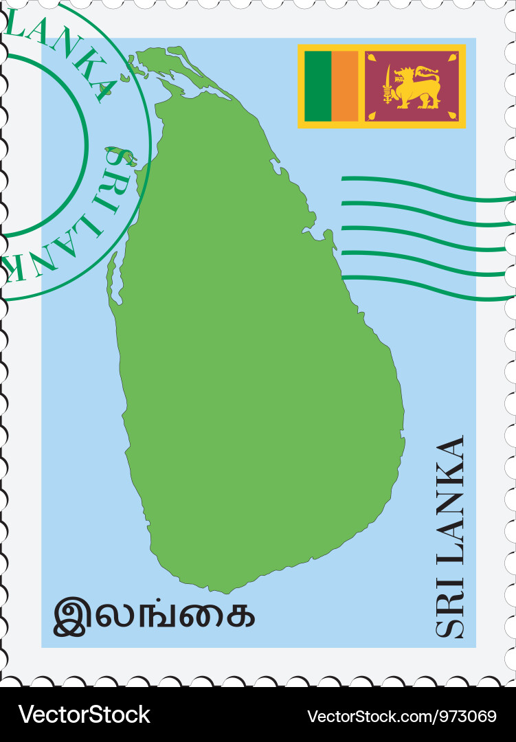 Sri Lanka Mail Stamp Royalty Free Vector Image