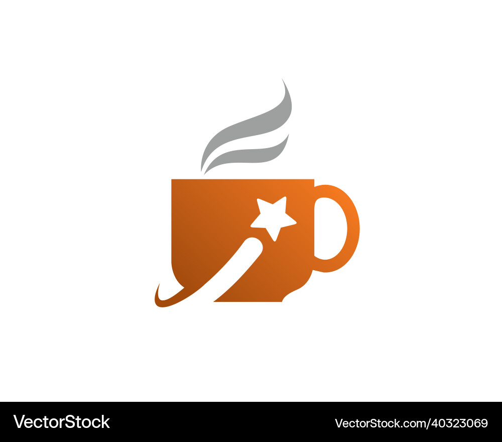 Star coffee logo template design emblem Royalty Free Vector
