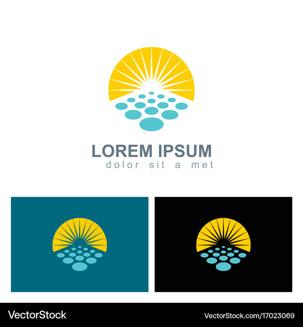 Sun shine solar logo Royalty Free Vector Image