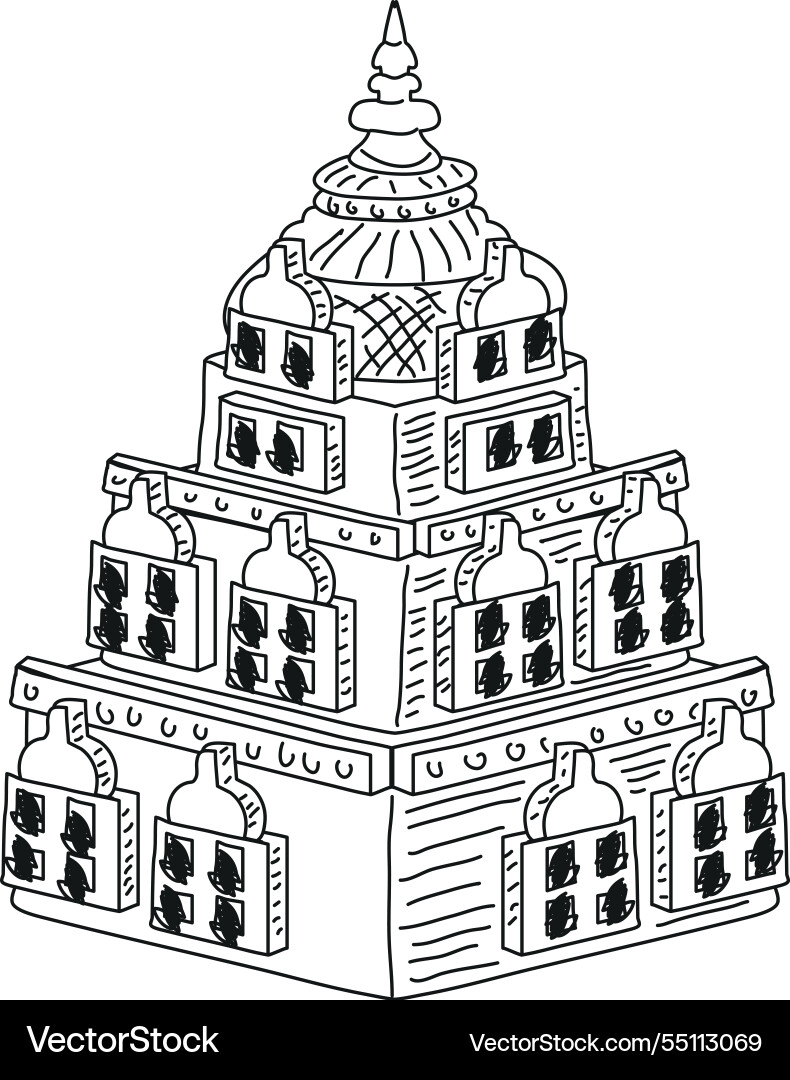 Tirumala temple landmark Royalty Free Vector Image