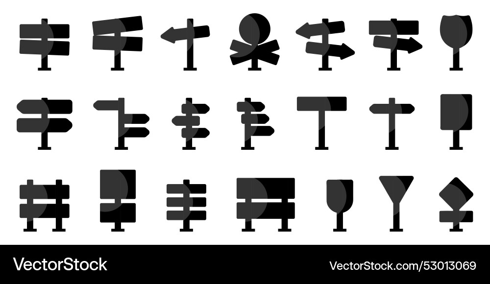 Traffic sign board template collection Royalty Free Vector
