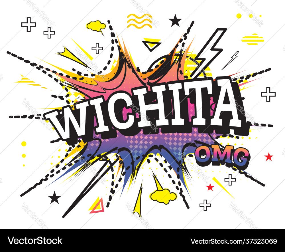Wichita comic text in pop art style isolated Vector Image