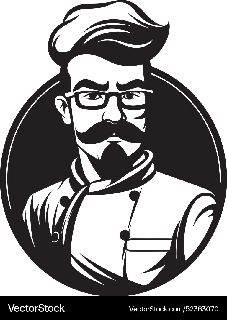 Colorful chef avatar graphics pa Royalty Free Vector Image