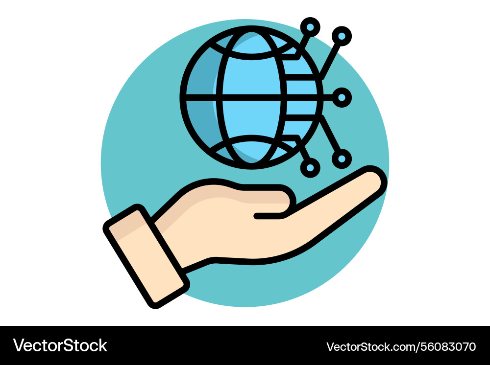 Digital asset icon colored outline style Vector Image