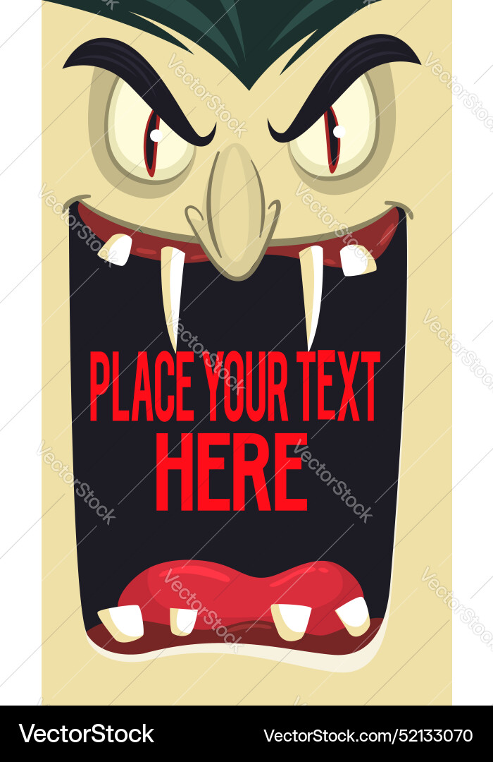 Funny cartoon vampire character design with big Vector Image