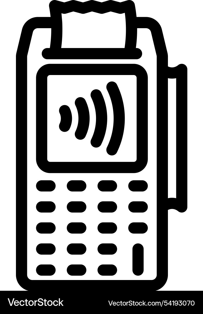 Nfc payment terminal line icon Royalty Free Vector Image