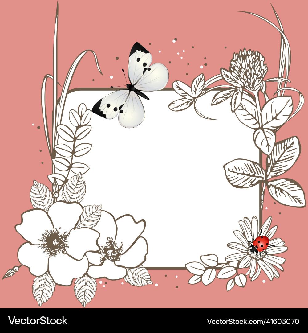 Postcard with flowers Royalty Free Vector Image