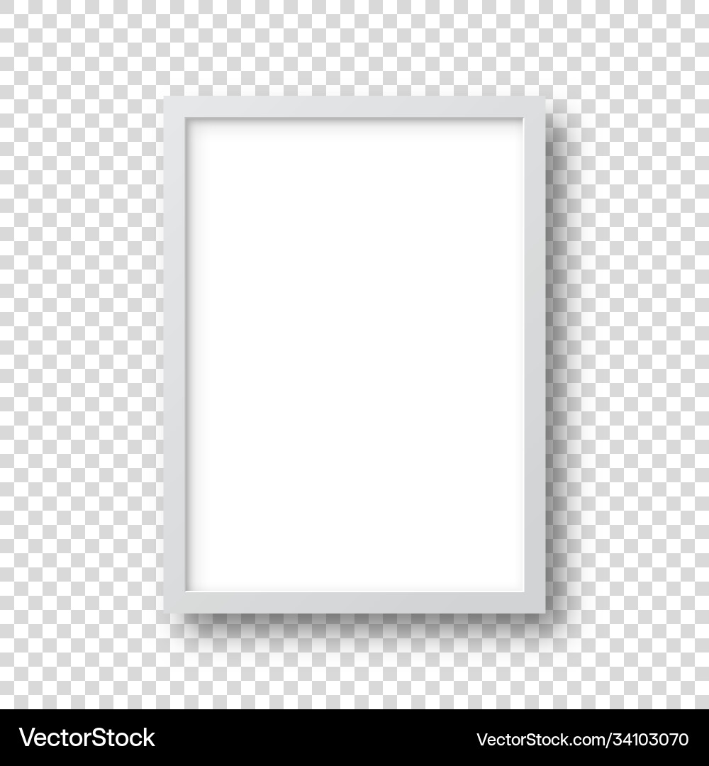Realistic picture frame isolated on transparent Vector Image