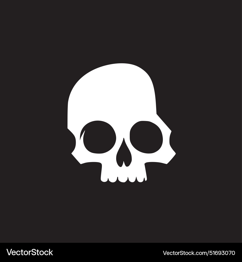 Skull - minimalist and flat logo Royalty Free Vector Image