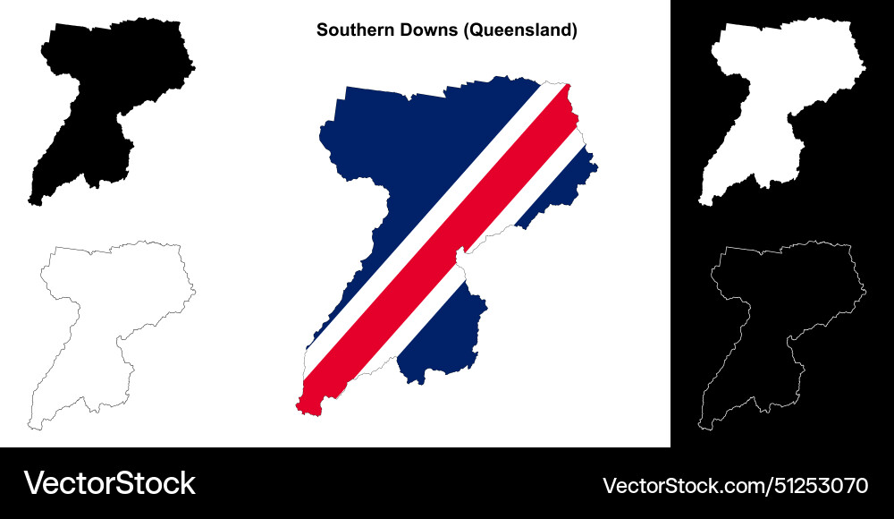 Southern downs outline map Royalty Free Vector Image