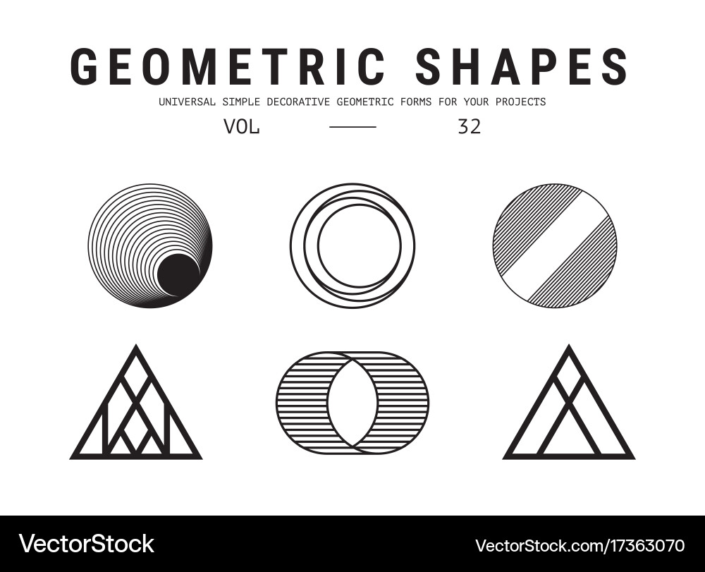 Universal geometric shapes set Royalty Free Vector Image