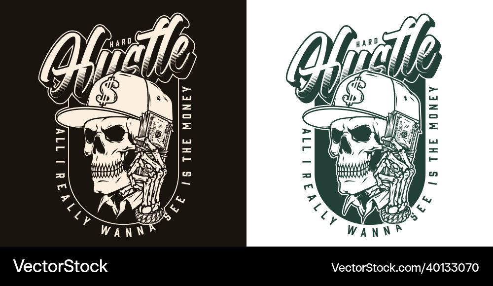 Vintage monochrome money emblem Royalty Free Vector Image