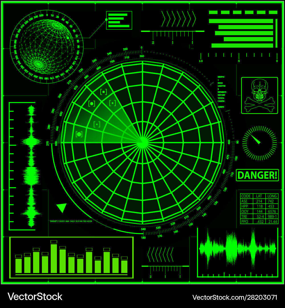 Radar Screensaver Abstract Green Glowing Radar Screen Animation That