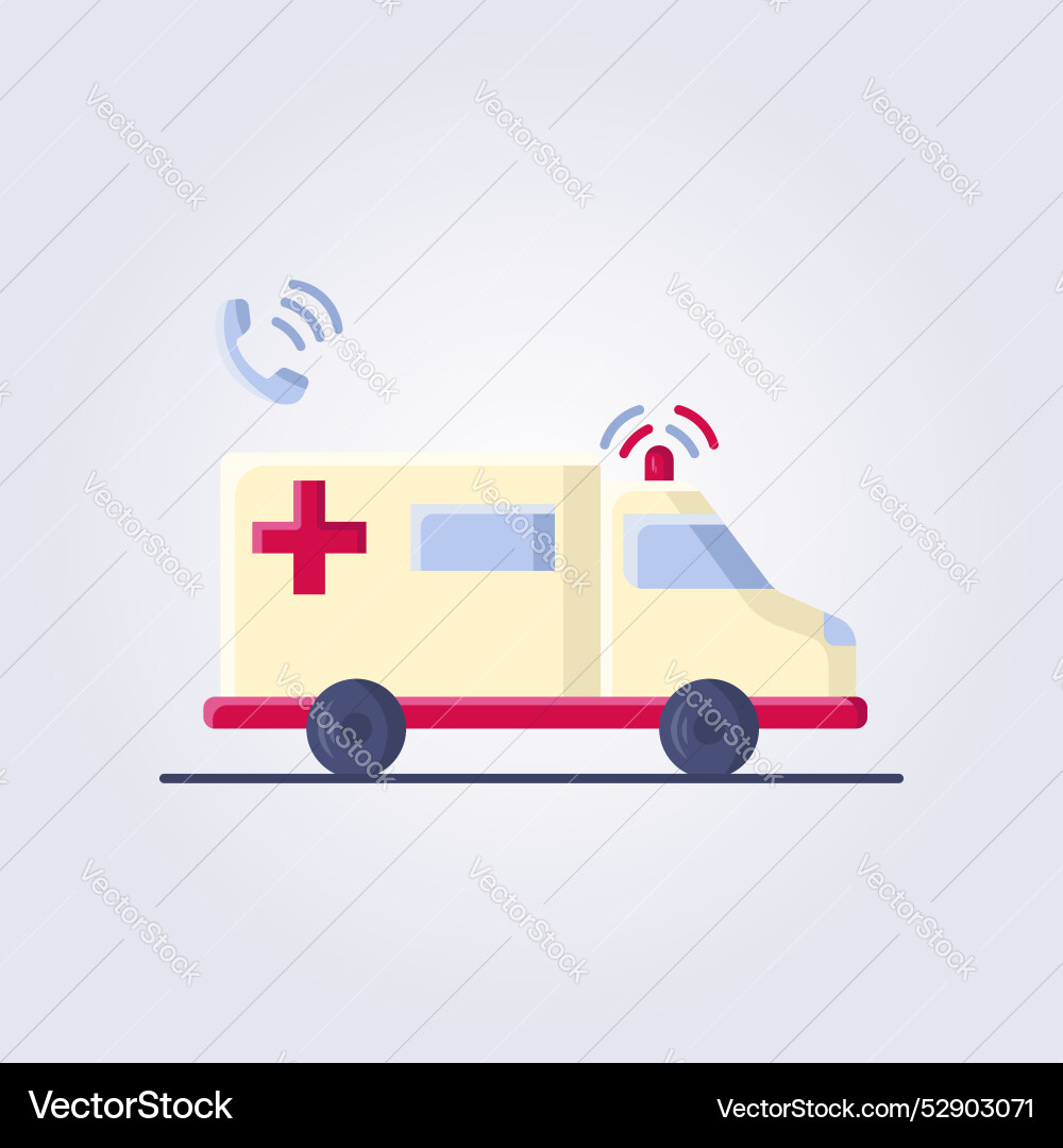 Ambulance vehicle flat icon graphic template Vector Image