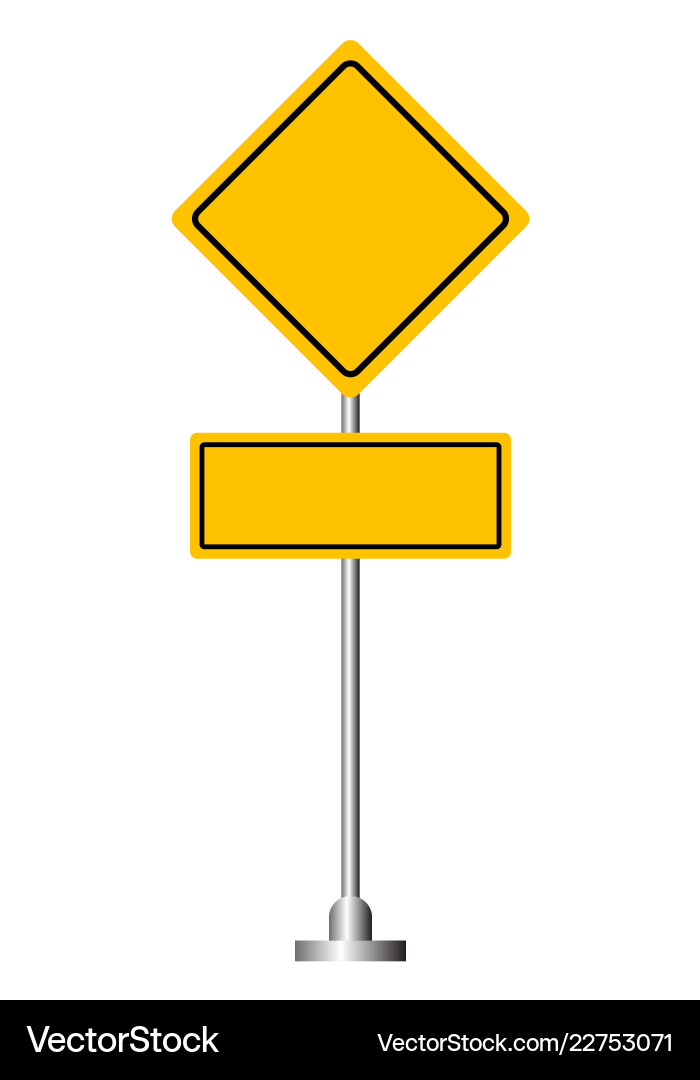 Blank Yellow Traffic Signs