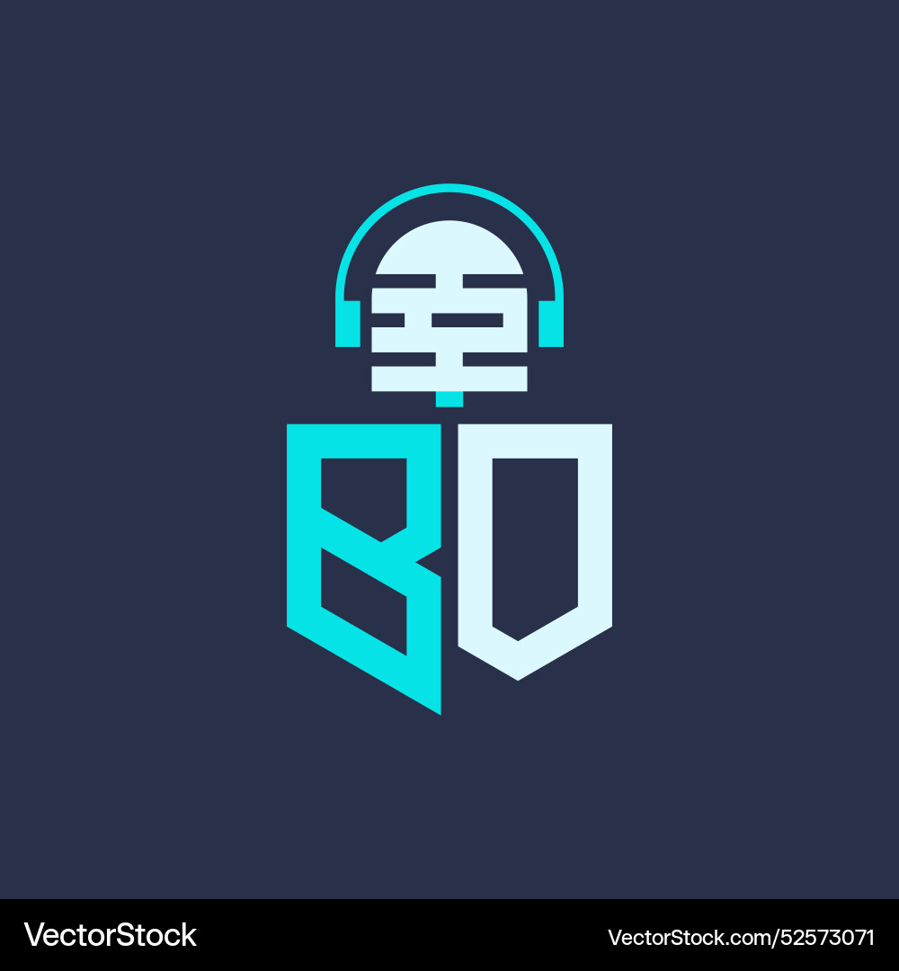 Bo microphone logo design for audio music Vector Image