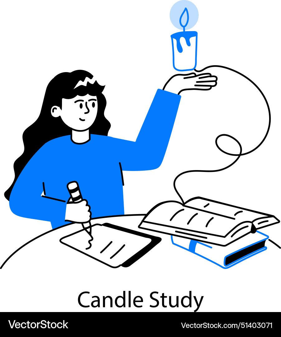 Candle study Royalty Free Vector Image - VectorStock