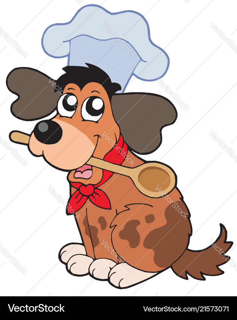 Cute Cartoon Dog Chef Royalty Free Vector Image