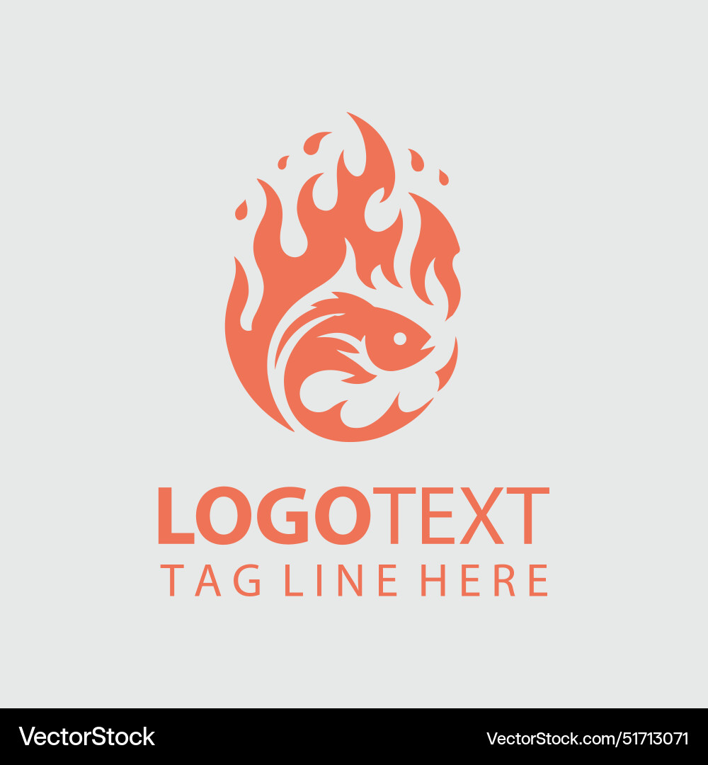 Fire fish logo Royalty Free Vector Image - VectorStock