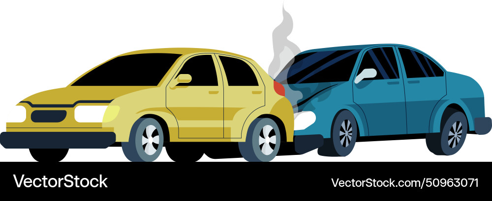 Frontal collision traffic accident Royalty Free Vector Image