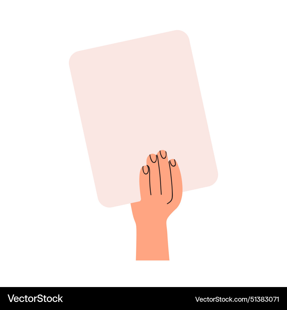 Hand holding blank paper sheet showing Royalty Free Vector