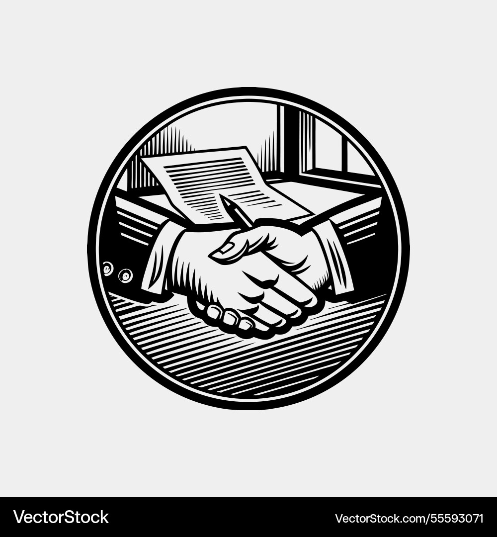 Handshake icon on white background business Vector Image