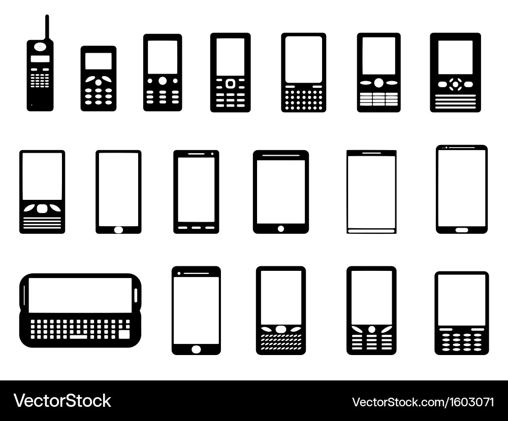 Mobile phones Royalty Free Vector Image - VectorStock
