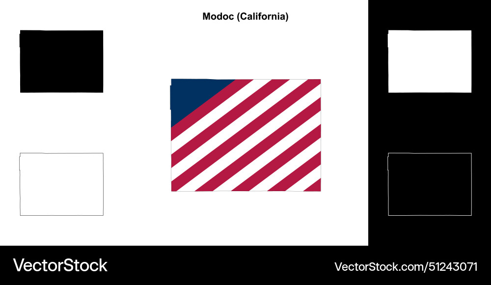 Modoc outline map Royalty Free Vector Image - VectorStock