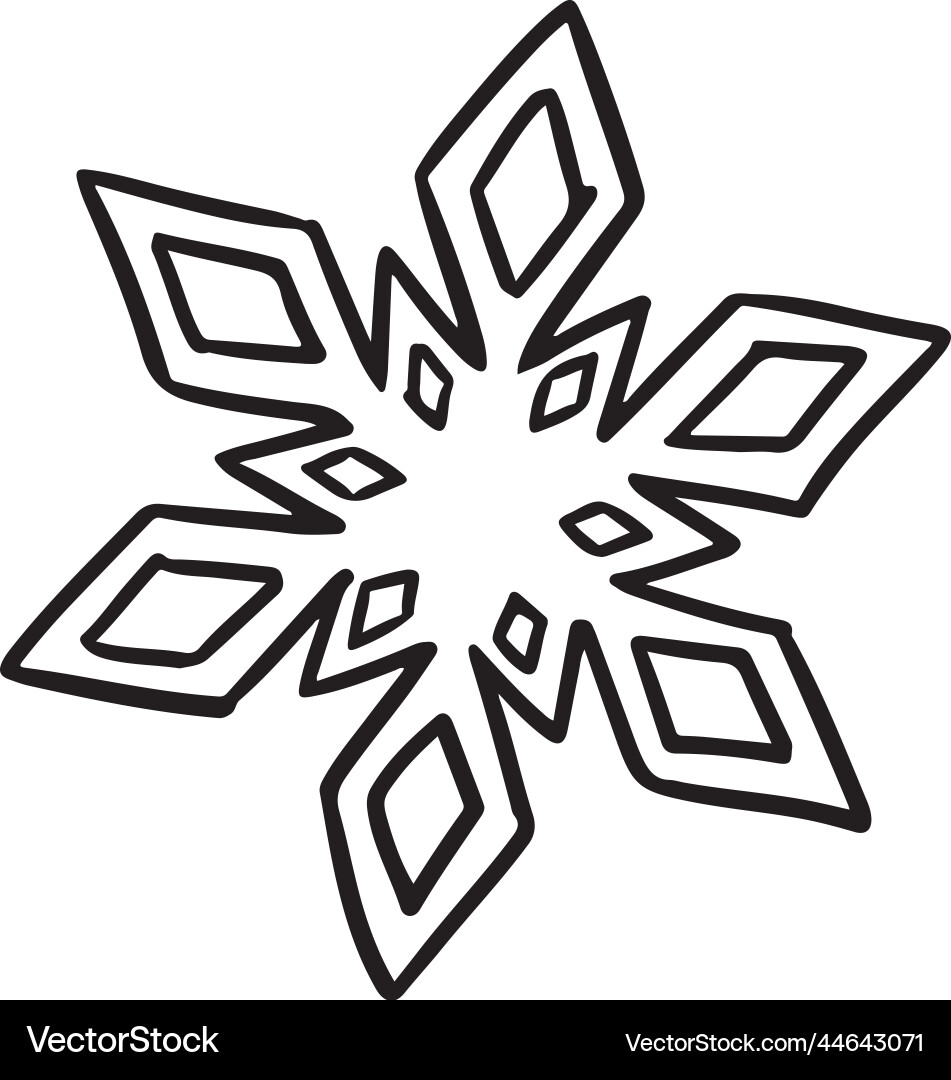 Single Snowflake Line Art Icon Royalty Free Vector Image