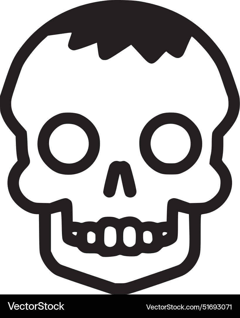 Skull - minimalist and simple silhouette Vector Image