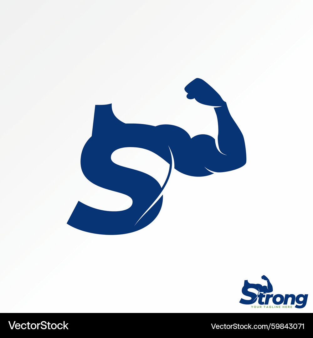 Strong S Initial Muscle Logo – Royalty-Free Vector | VectorStock