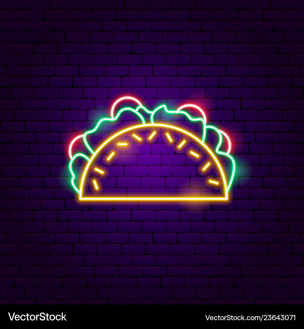 Tacos neon sign Royalty Free Vector Image - VectorStock
