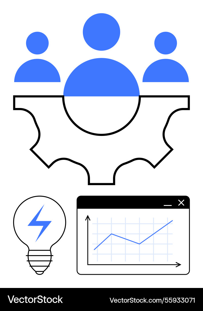 Team collaboration driving innovation and growth Vector Image