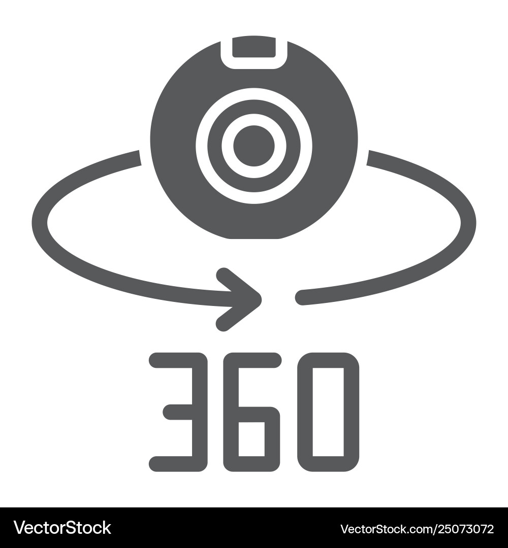 360 Camera Icon - Rotation & Sphere Royalty Free Vector