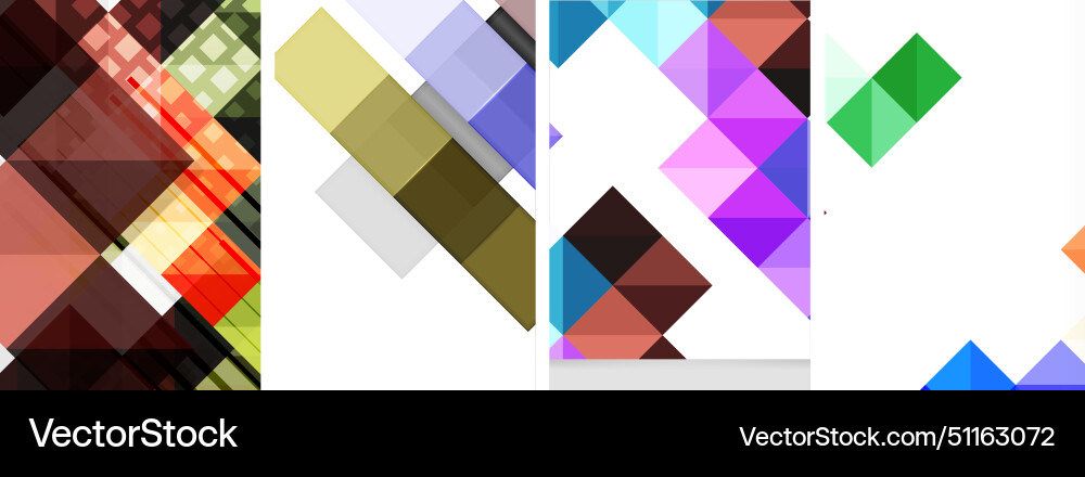 A set of four different colored squares on a white