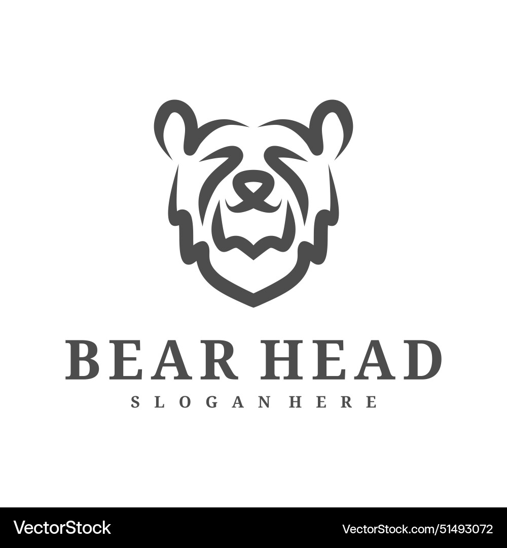 Bear logo template creative head Royalty Free Vector Image