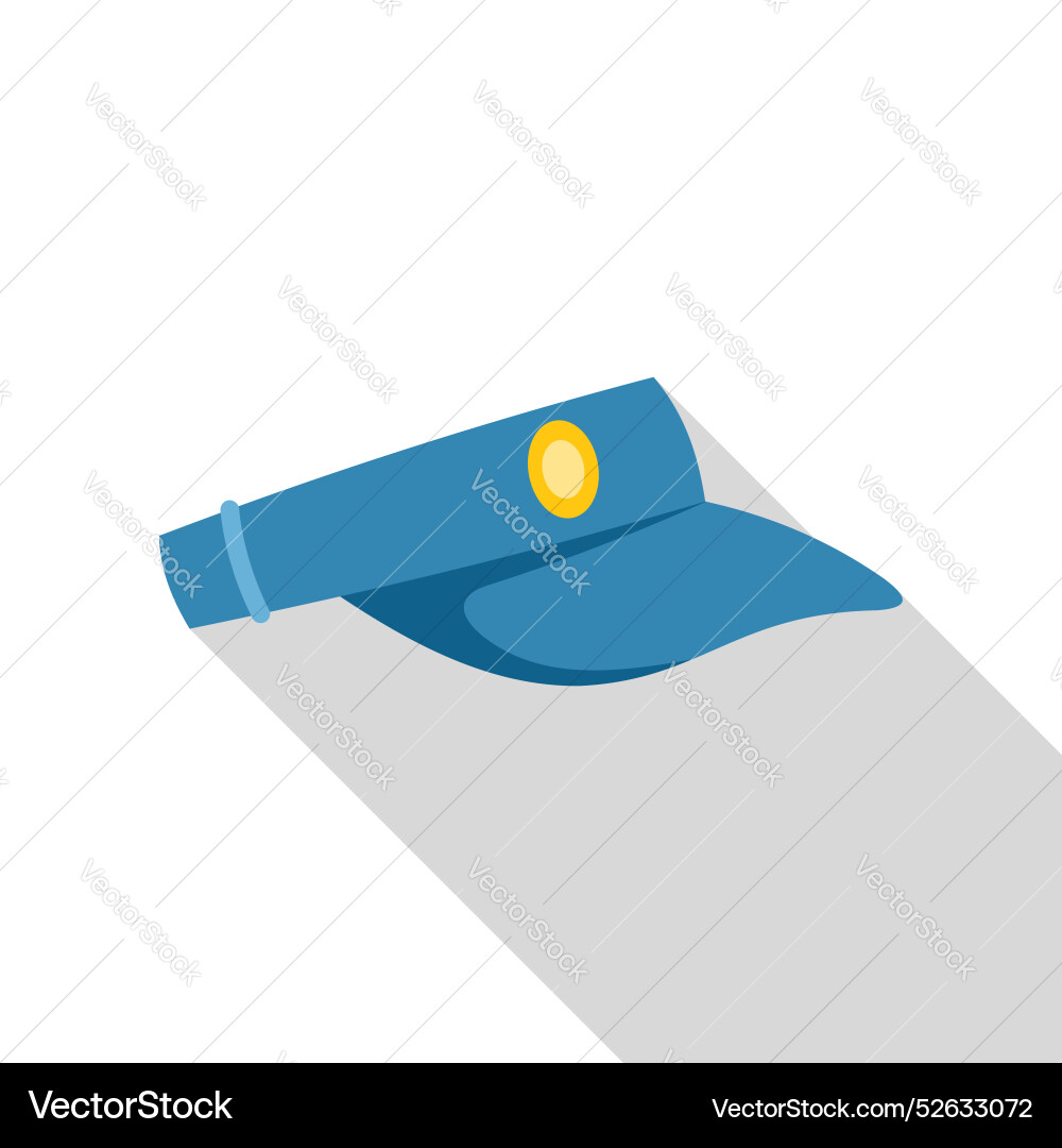 Blue police cap lying in sunlight with long shadow