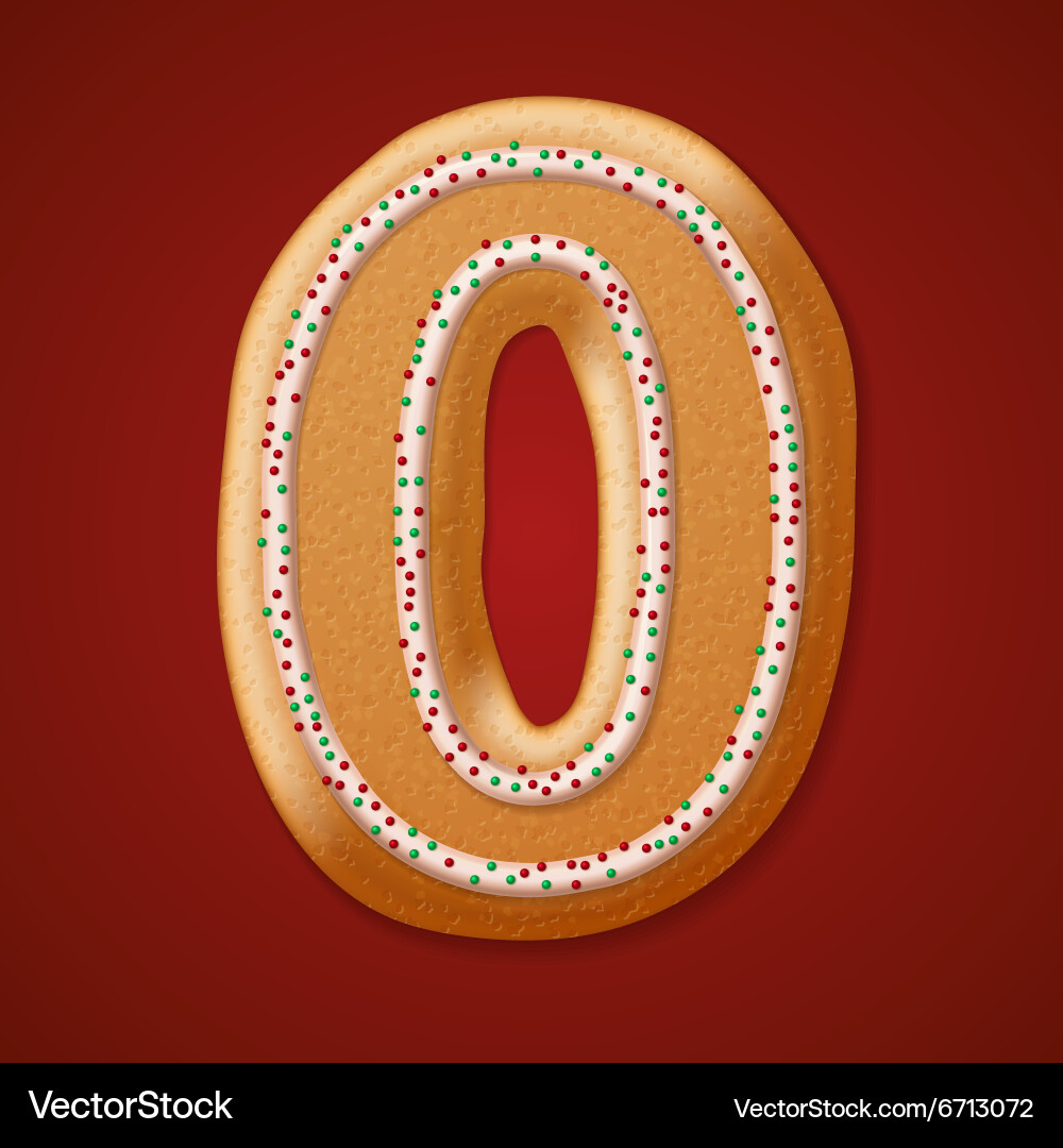 Weihnachts-Cookies Zahlen Lizenzfreies Vektorbild