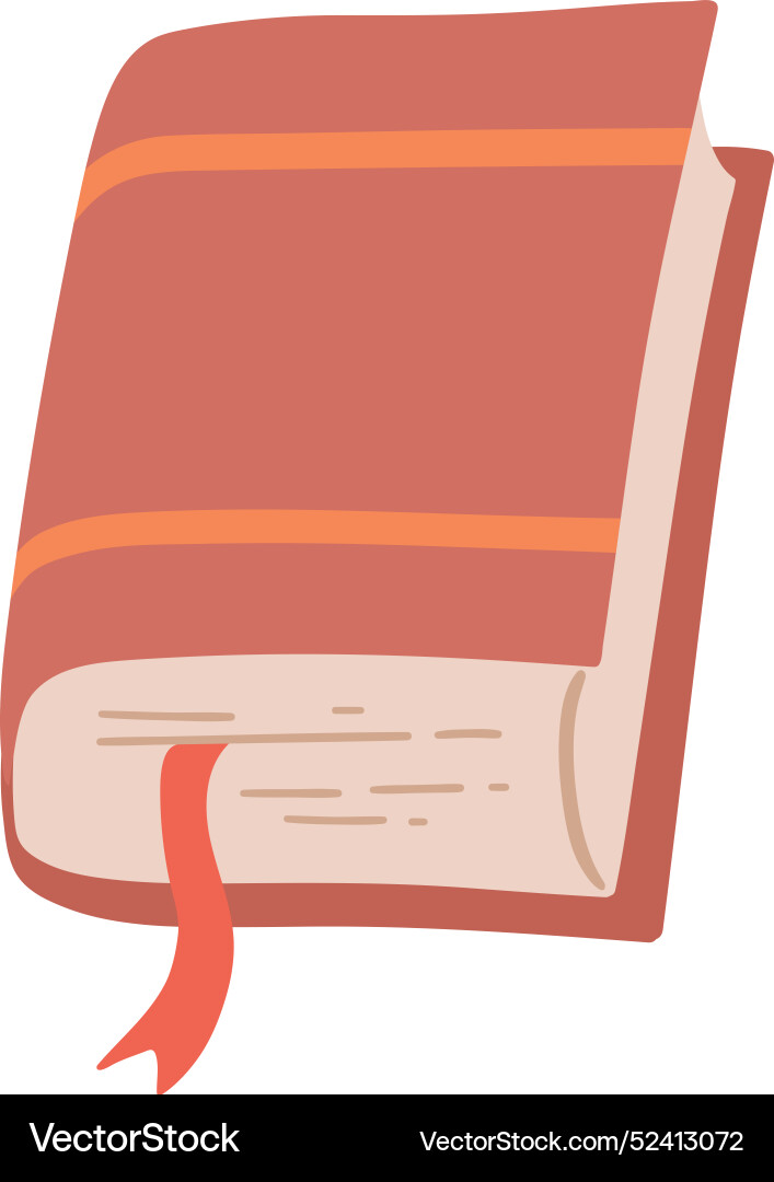 Closed book with bookmark Royalty Free Vector Image