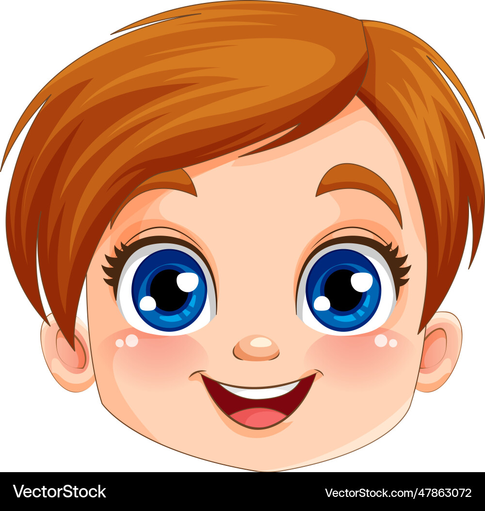 Cute boy face smiling Royalty Free Vector Image