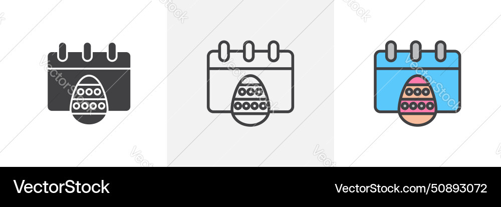 Easter calendar icon spring event Royalty Free Vector Image